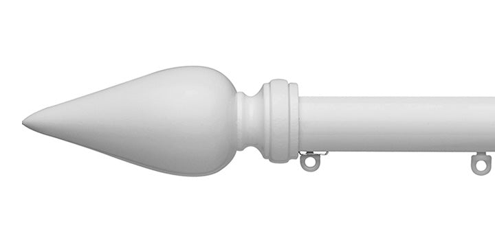 Silent Gliss Metropole 30mm Matt White Hand Drawn Track Spear Finial ...