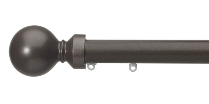 Silent Gliss Metropole 30mm Bronze hand drawn track with Ball Finial ...