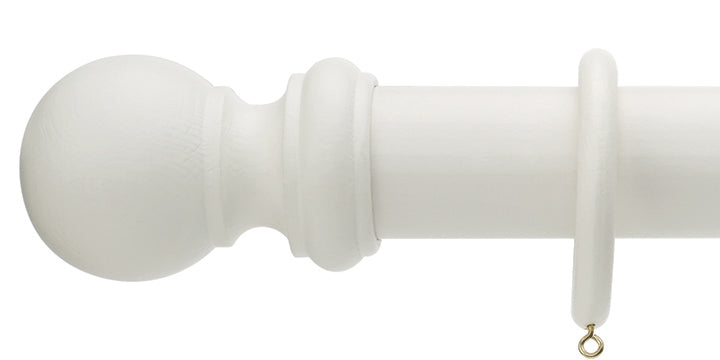 Hallis Honister 50mm Linen White Wooden Curtain Pole – Curtain Poles ...