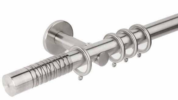 Hallis Neo Premium 28mm Stainless Steel Effect Curtain Pole with Wired ...